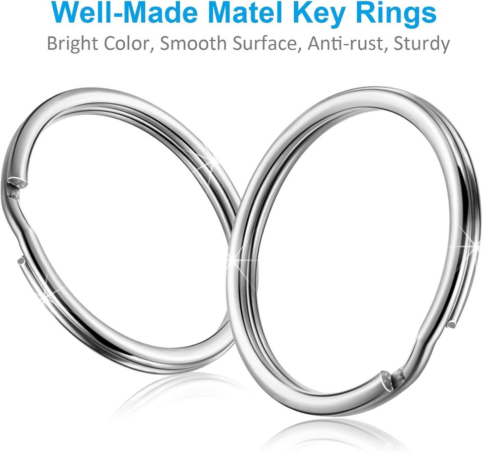 Key Rings Stainless Steel Assortment Heavy Duty Split Key Ring Loops in ...