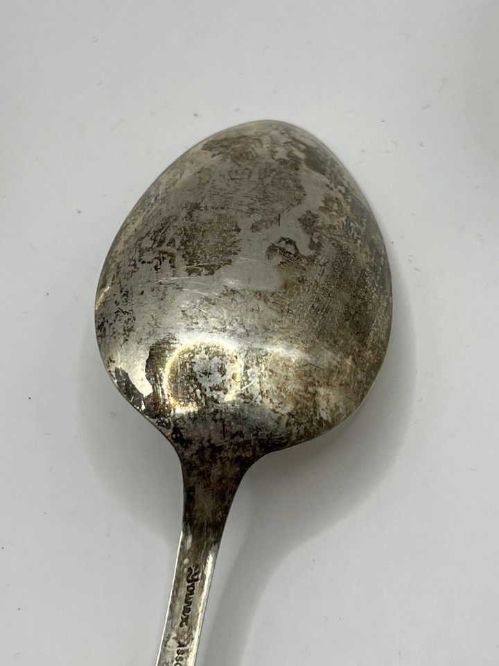 Antique Yourex Associated Silver Co 8” Serving Spoons Bow Pattern Set ...