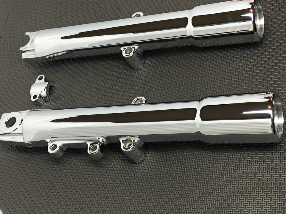 HARLEY FLSTF Heritage FATBOY SOFTAIL CHROME FORK LOWER LEGS 2008 -17 ...