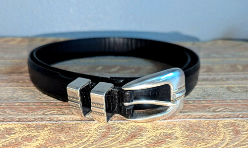 Men's Black Italian Calfskin Leather TULLIANI Belt Size 46 Never Worn ...