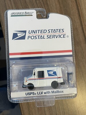 Greenlight 1/64 USPS USPS LLV with Mailbox & Mail Carrier Figure 51280 ...