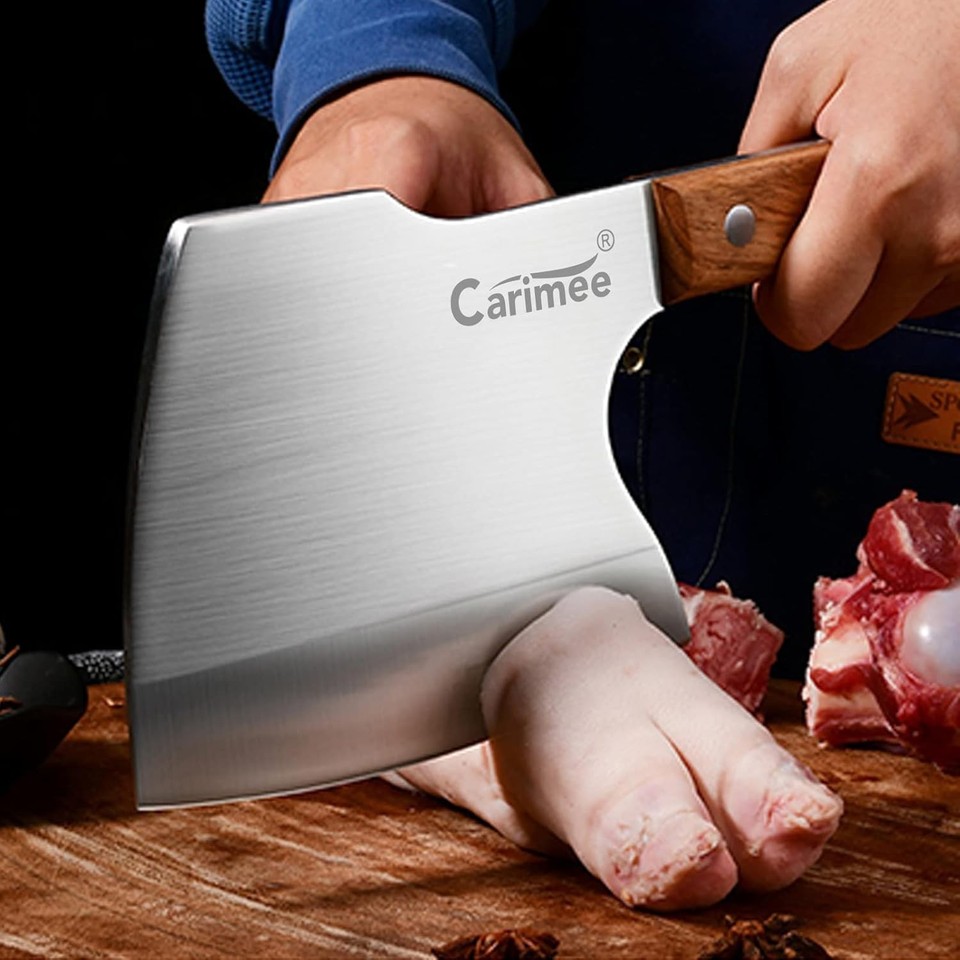 Meat Cleaver Butcher Knife Heavy Duty Bone Chopper Axe for Kitchen 6 ...
