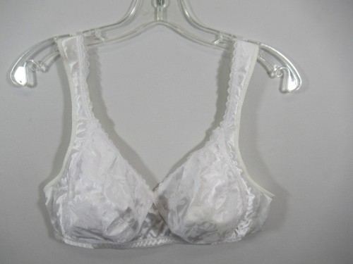 Playtex Cross Your Heart Unlined Satin Bra 38B White Wireless 4163 | eBay