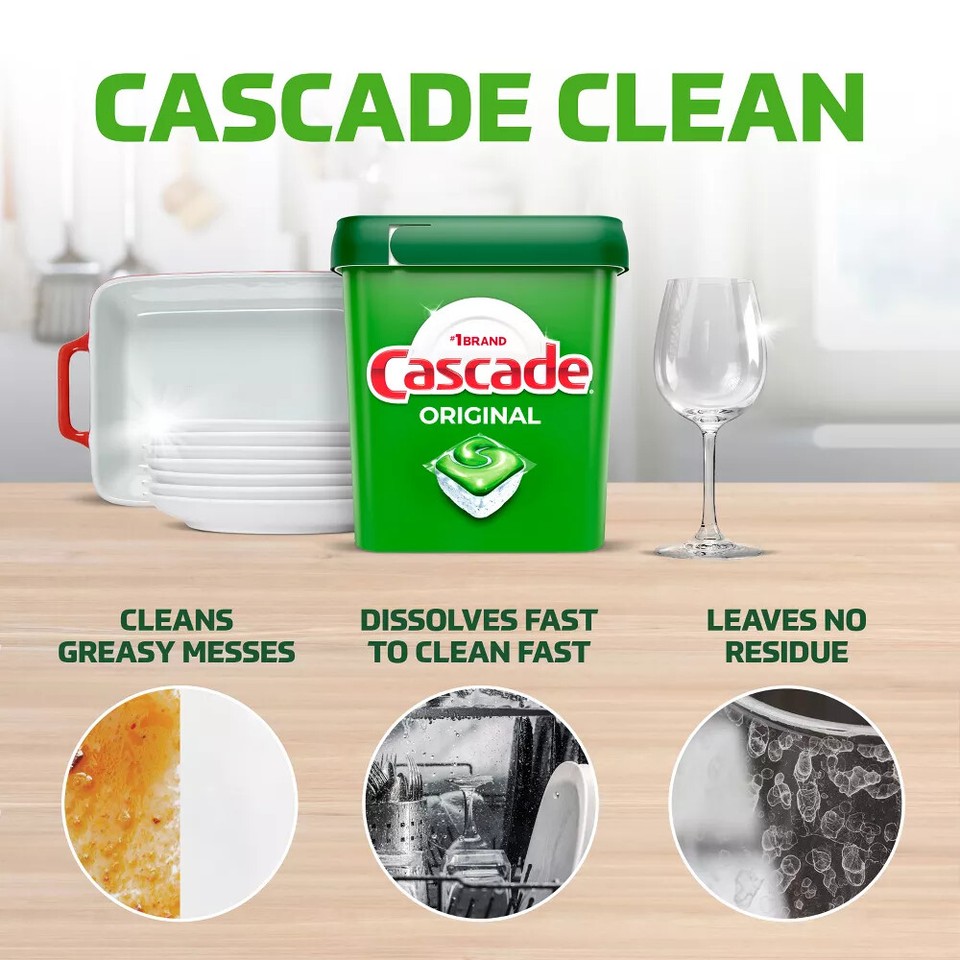 Cascade Total Clean Actionpacs, Dishwasher Detergent Pods, Fresh Scent ...