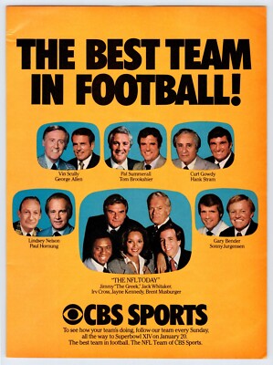 1979 BEST TEAM IN FOOTBAL CBS SPORTS Vintage 8"X11" Magazine Ad 1970's ...