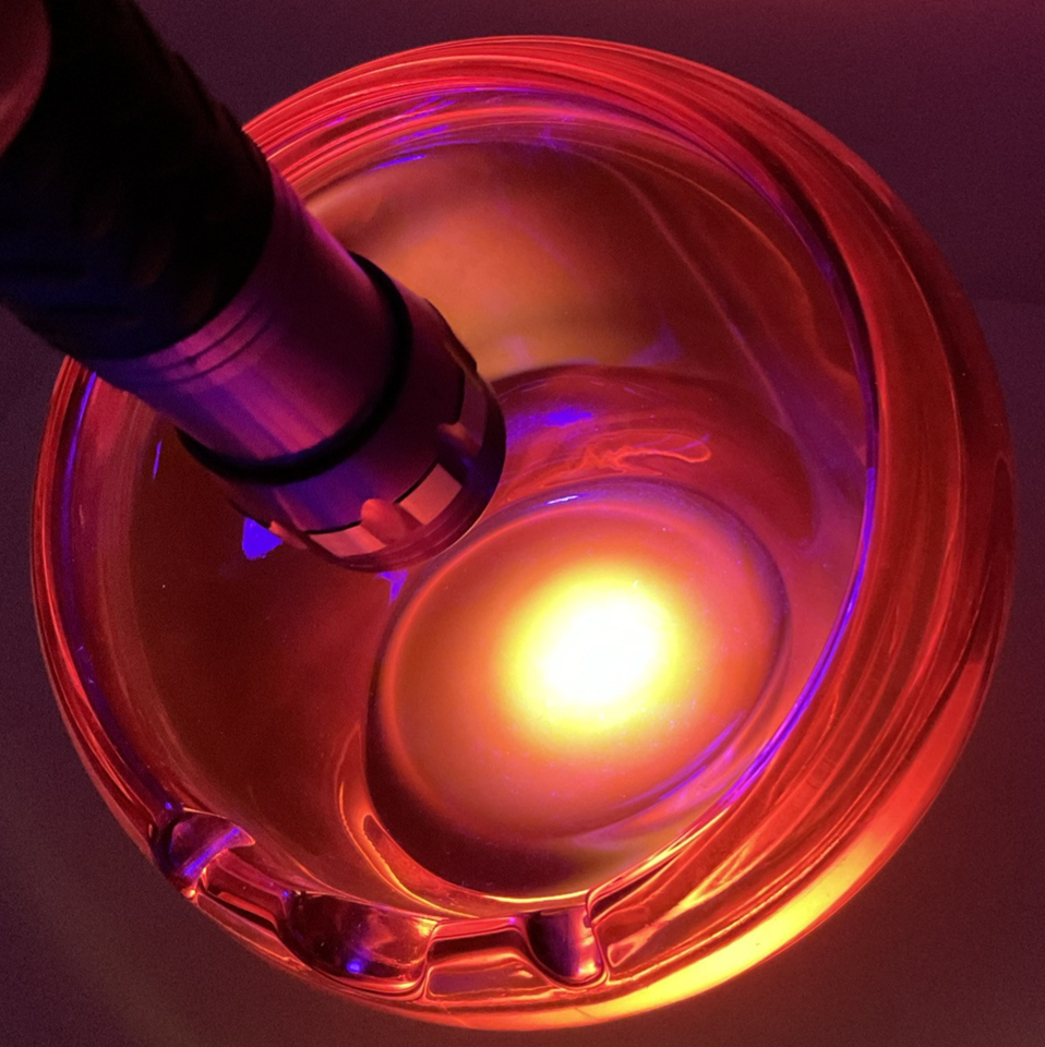 Viking MCM Persimmon Glass Atomic Sphere Orb Ashtray Cigar Mancave ...