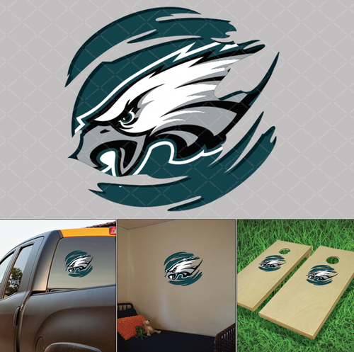 Philadelphia Eagles Distress Scratched Decal Ripped Torn Tattered Vinyl ...