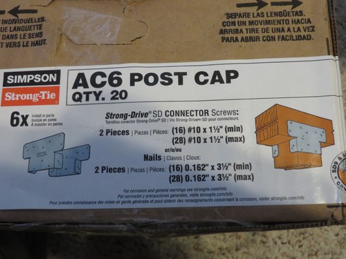 Simpson AC6 6X Adjustable Post Caps - Qty of 12 | eBay