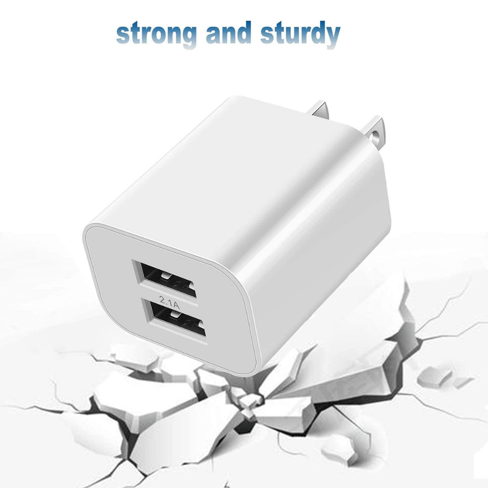 Cell Phone Fast Charger US Wall Plug Travel Dual USB Power Adapter ...