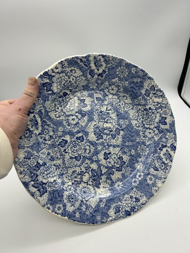 Vintage Imperial Ware Made in England Blue Floral 33cm Porcelain Plate ...
