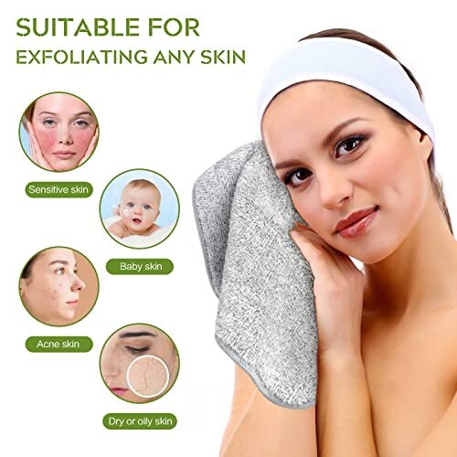 6 Pack Bamboo Towels Reusable Absorbent Washcloths Face Cloth, 12x12 ...