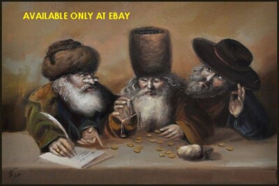 PICTURE OF JEWISH MAN COUNTING COINS MONEY FOR LUCK - JEWISH TRIO | eBay