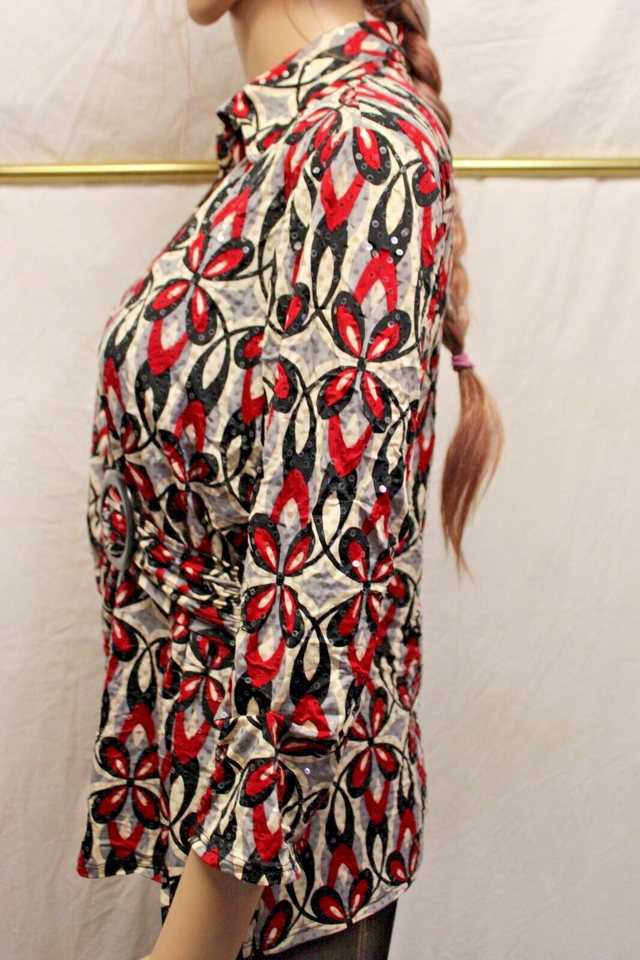 Studio 1940 Women's 2pc Blouse Rustic Red, and White size M 3/4 Sleeve ...