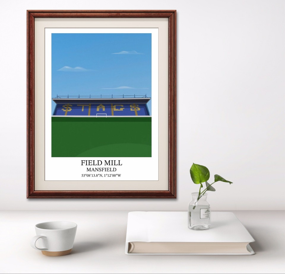 Mansfield Town Football Poster, Field Mill Poster, Mansfield Stadium ...