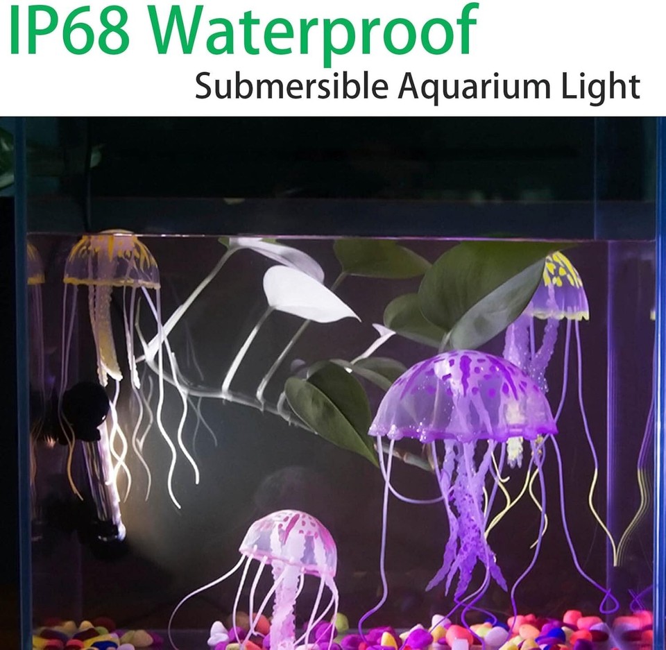 Aquarium Underwater Air Bubble LED Light Fish Tank RGB Submersible Lamp ...