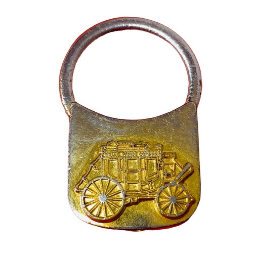 Wells Fargo Bank Banking Stagecoach Wagon Keychain Key Ring Chain Gold ...