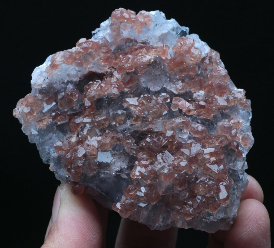 208g Rare Transparent Blue Cube Fluorite Symbiosis Calcite Mineral ...