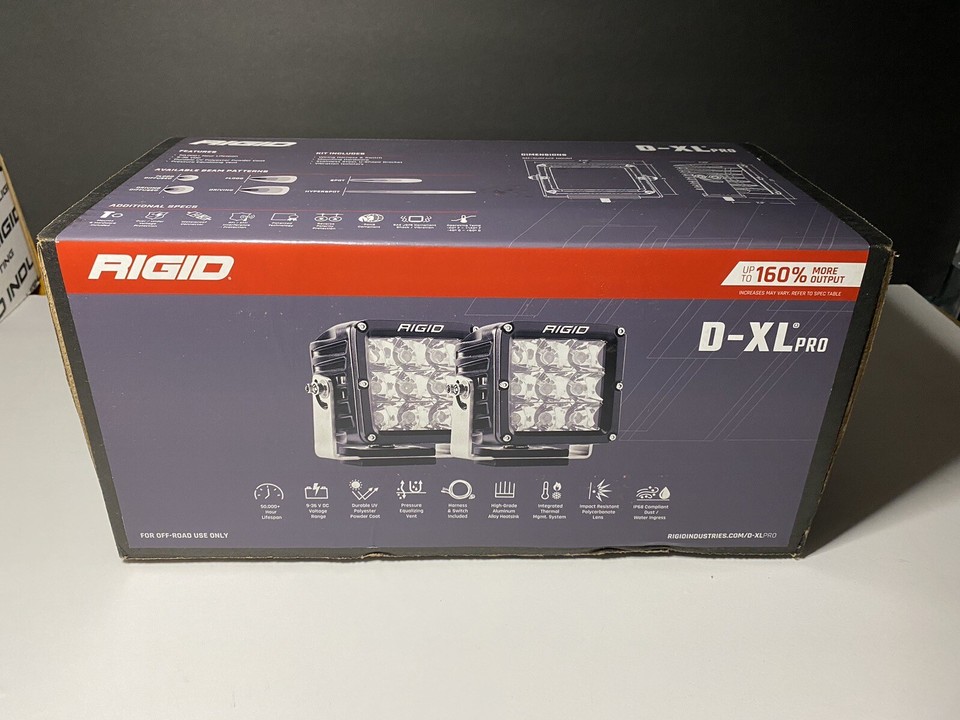 Rigid Industries D-XL Pro Diffused Pair 322313 Led Light Pod 12/24v ...
