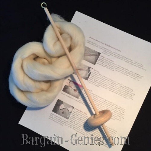 Beginners ~ Spindle Kit with 11" Unfinished Bottom Spindle,Roving ...