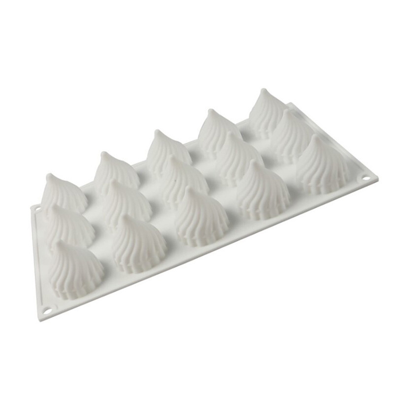 15 Cavity Cone Whirlwind Onion Silicone Cake Mold for Chocolate Mousse ...
