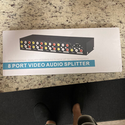 Video Audio 3 RCA Composite AV 8 Ports Selector 8-Way Splitter Box New ...
