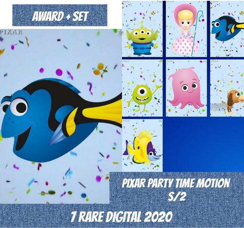 Topps Disney Collect Rare dory Award + Set 1+6 Pixar Party Time s/2 ...