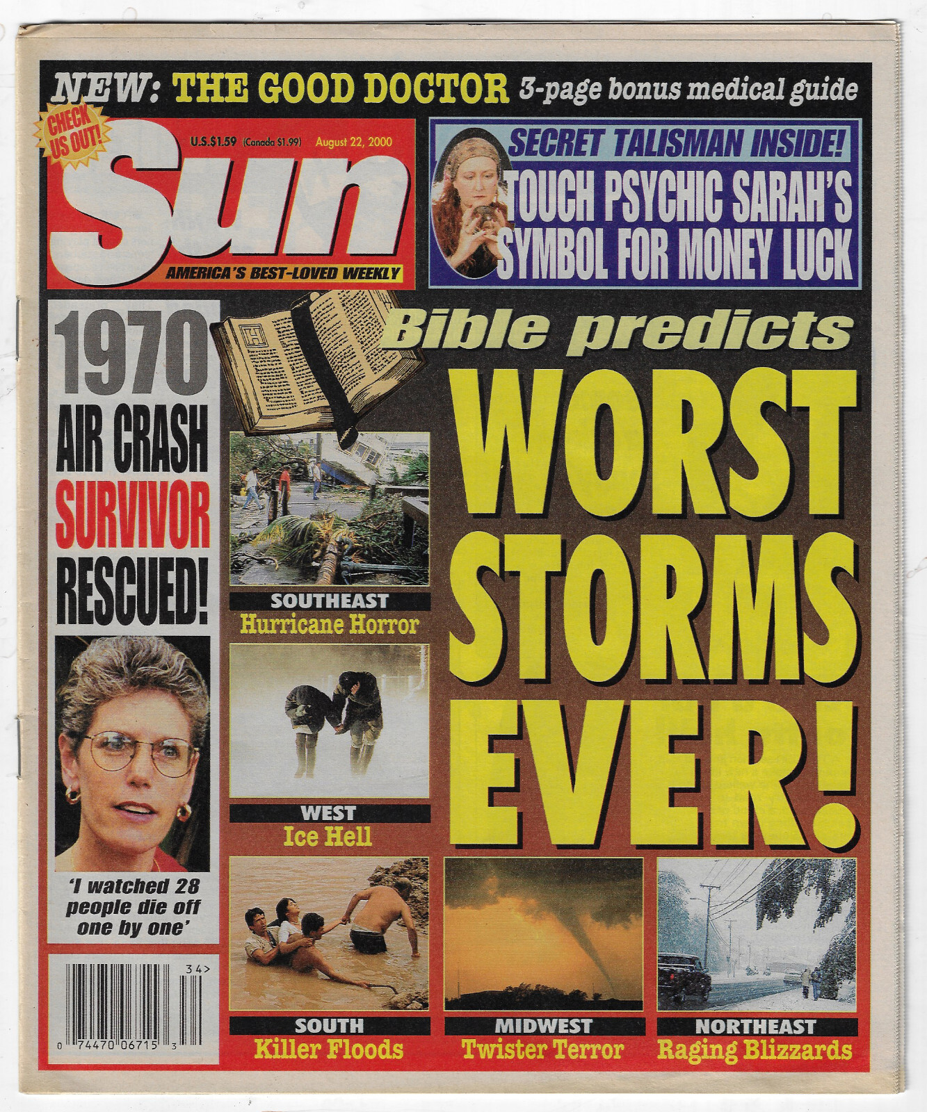 SUN tabloid Aug. 22, 2000 - BIBLE PREDICTS WORST STORMS EVER! | eBay