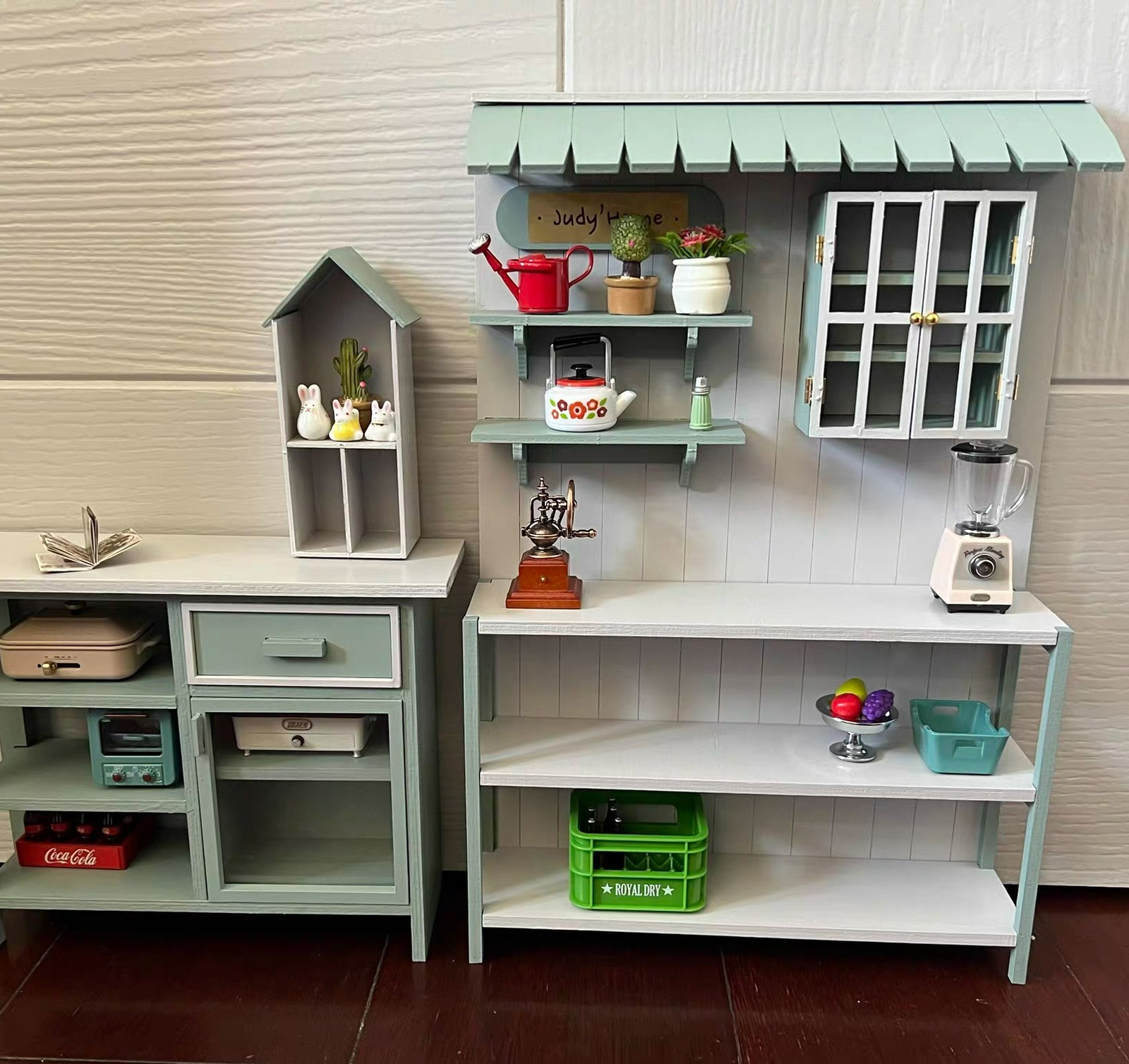 DIY Miniature 1:12 Scale 1/6 Dollhouse Garden Storage Rack Cabinet Kit ...