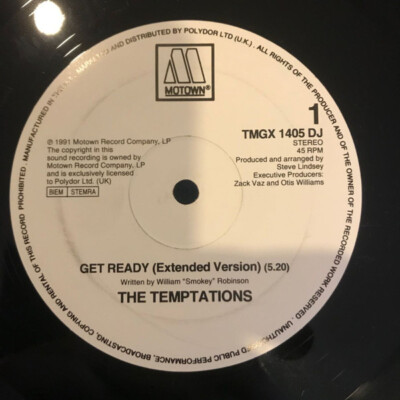 The Temptations - Get Ready - UK Promo 12" Vinyl - 1991 - Motown | eBay UK
