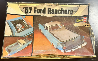 Blue 1957 Ford Ranchero Plastic Revell 1:25 Model Kit H-1332 New In ...