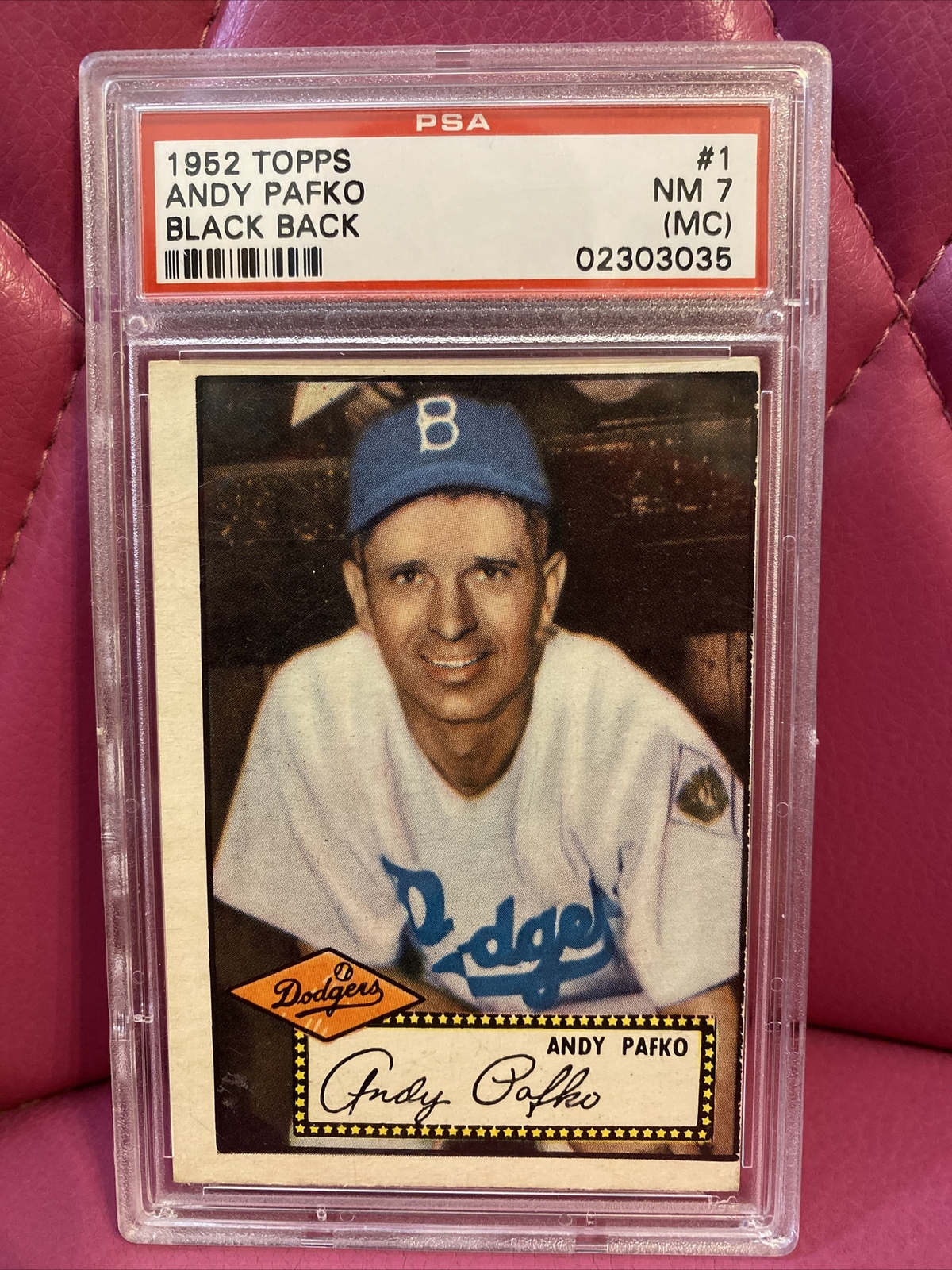 ⚾ 1952 TOPPS #1 ANDY PAFKO PSA 7 (MC) Black Back Rare Condition! Only 7 ...