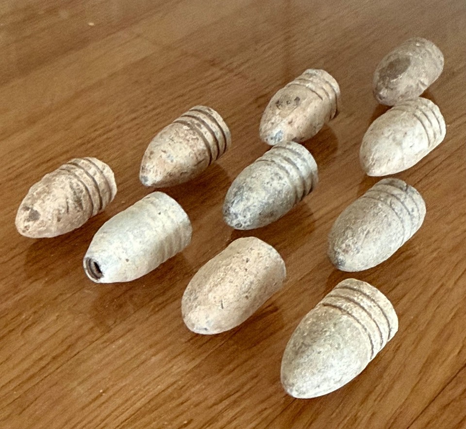 10 CIVIL WAR BULLETS CHEWED SMASHED SHOT MINI BALLS DUG EASTERN NORTH ...