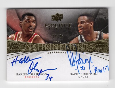 2008-09 Exquisite HAKEEM OLAJUWON DAVID ROBINSON Auto Dual ...