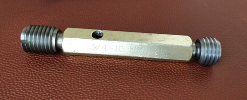 GSG 3/4 10 UNC 2B THREAD PLUG GAGE .75 .750 GO NO GO P.D.'S = .6850 ...