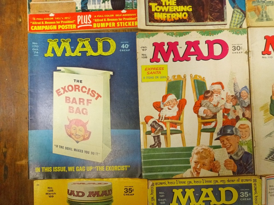 MAD Magazine Lot of 12 1966 - 1975 + "More Trash from MAD" GOOD VINTAGE ...