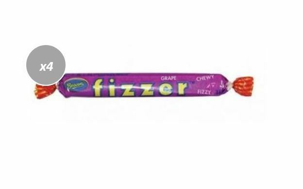 902115 4 x 11.6g BARS FIZZER FIZZERS GRAPE FLAVOURED CHEWY FIZZY LOLLY ...