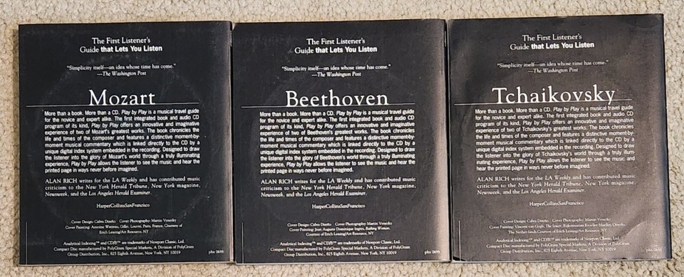 Indexed Book & Audio CD Programs (1993 Alan Rich) Beethoven, Mozart ...