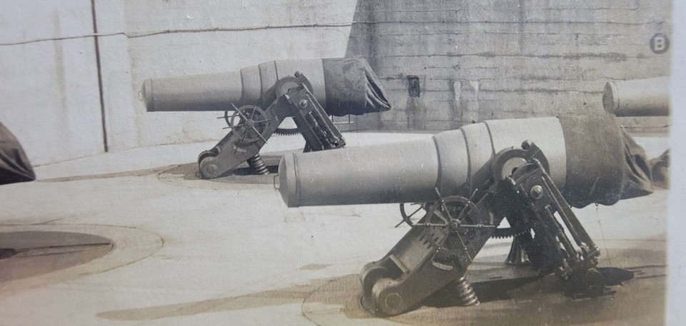 Photo Postcard Fort Terry Plum Island New York Coastal Artillery Mortar ...