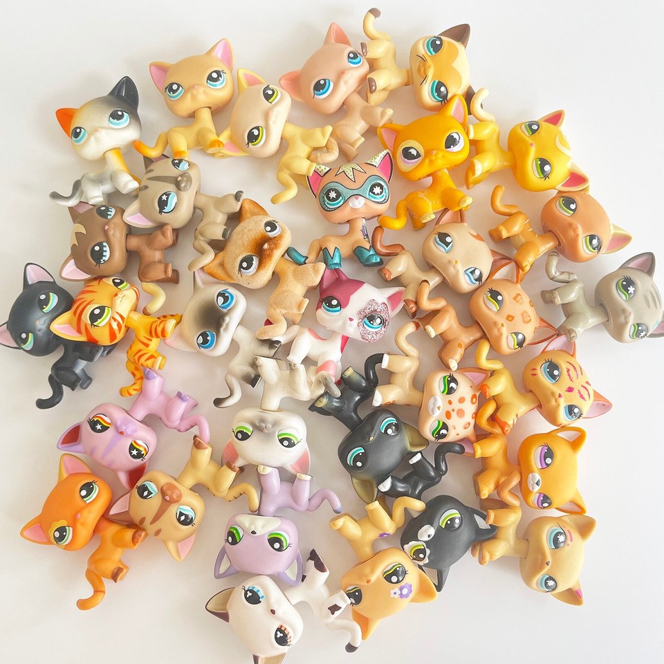 5pcs Littlest pet shop Toys bobble head short hair cats girls ...
