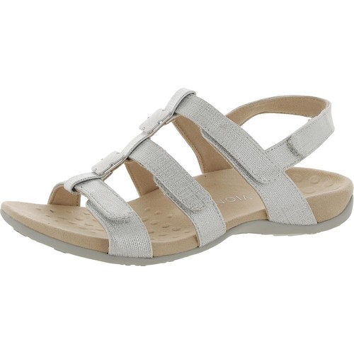 Vionic Womens Amber Silver Wedge T-Strap Sandals Shoes 10 Medium (B,M ...