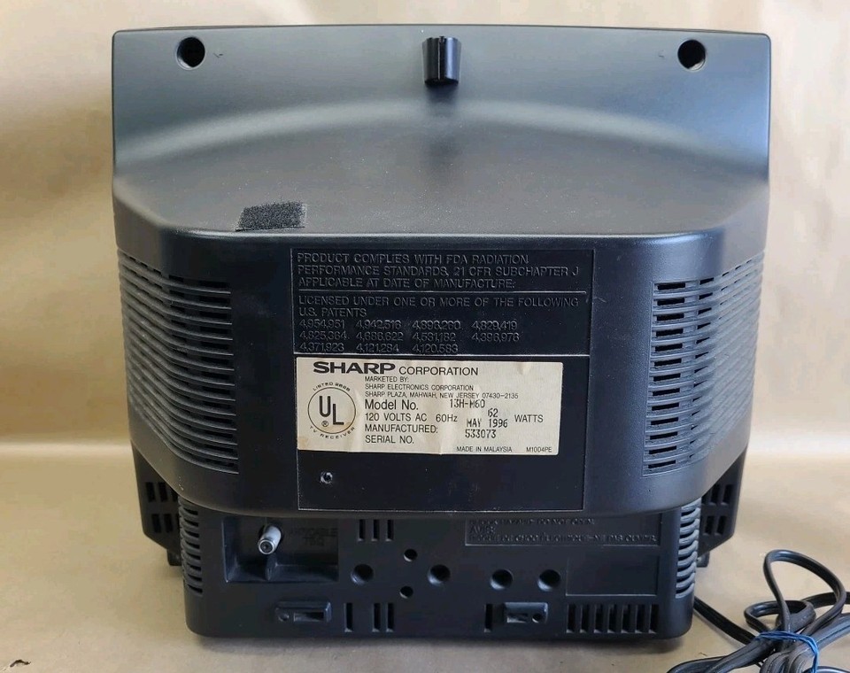 Vintage Sharp 13H-M60 13 Inch Color Retro Gaming CRT TV No Remote ...