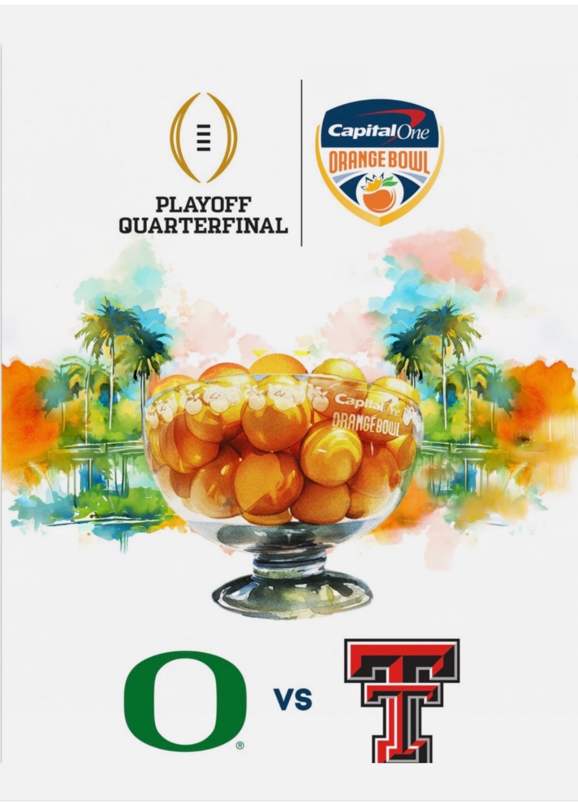 2026 Orange Bowl Game Program Oregon vs Texas Tech 1/1/26 CFP ...