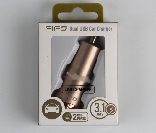 FIFO Dual USB Car Charger Cigarette Lighter Input - Gold | eBay UK