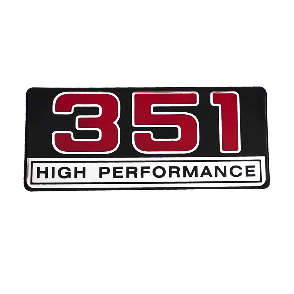 1X 5.8 Liter 351 High Performance Engine Emblem Badge Resin Logo Red ...