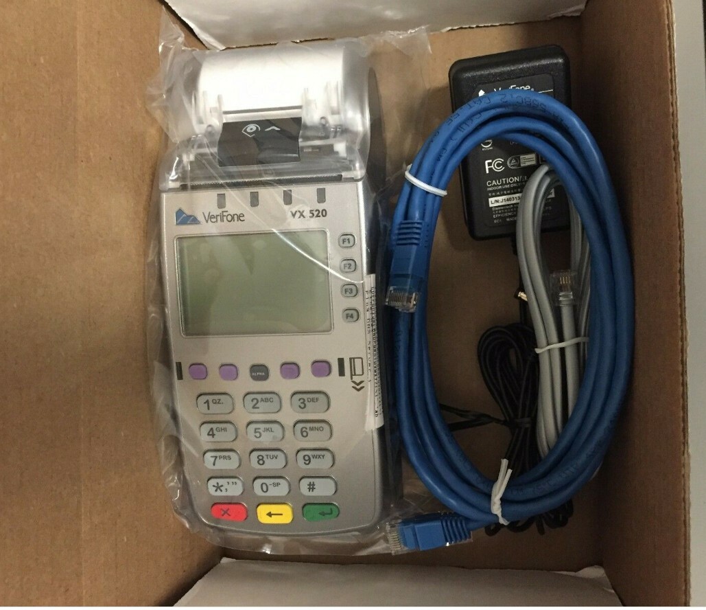 Verifone VX520 VX 520 EMV NFC CTLS Credit Card Terminal Chip Reader w ...