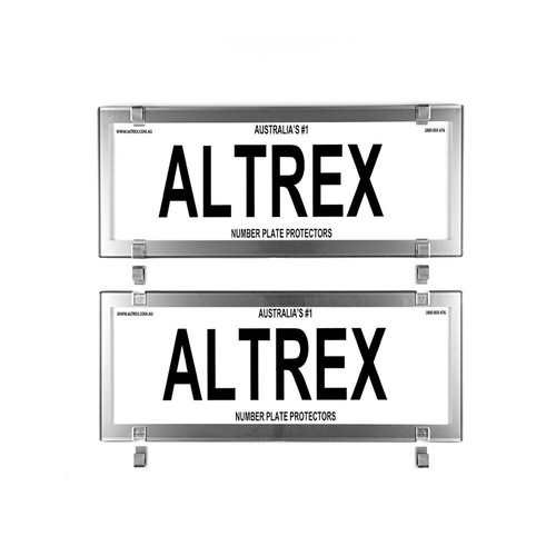 Altrex Number Plate Protector Covers - Dual Slimline Chrome Style ...
