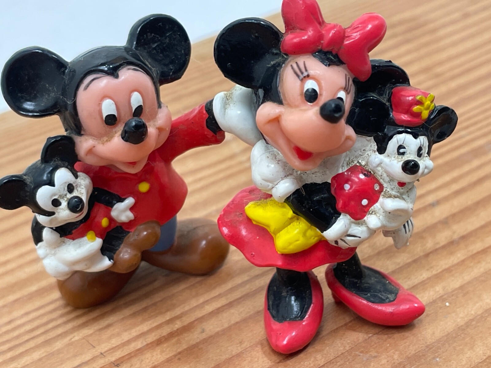 PAIR of Vintage Disney Applause PVC Mickey and Minnie Figures with mini ...