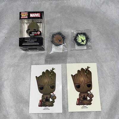 Funko Pop Keychain Stickers Pin Groot Gamer Marvel Pocket GameStop | eBay