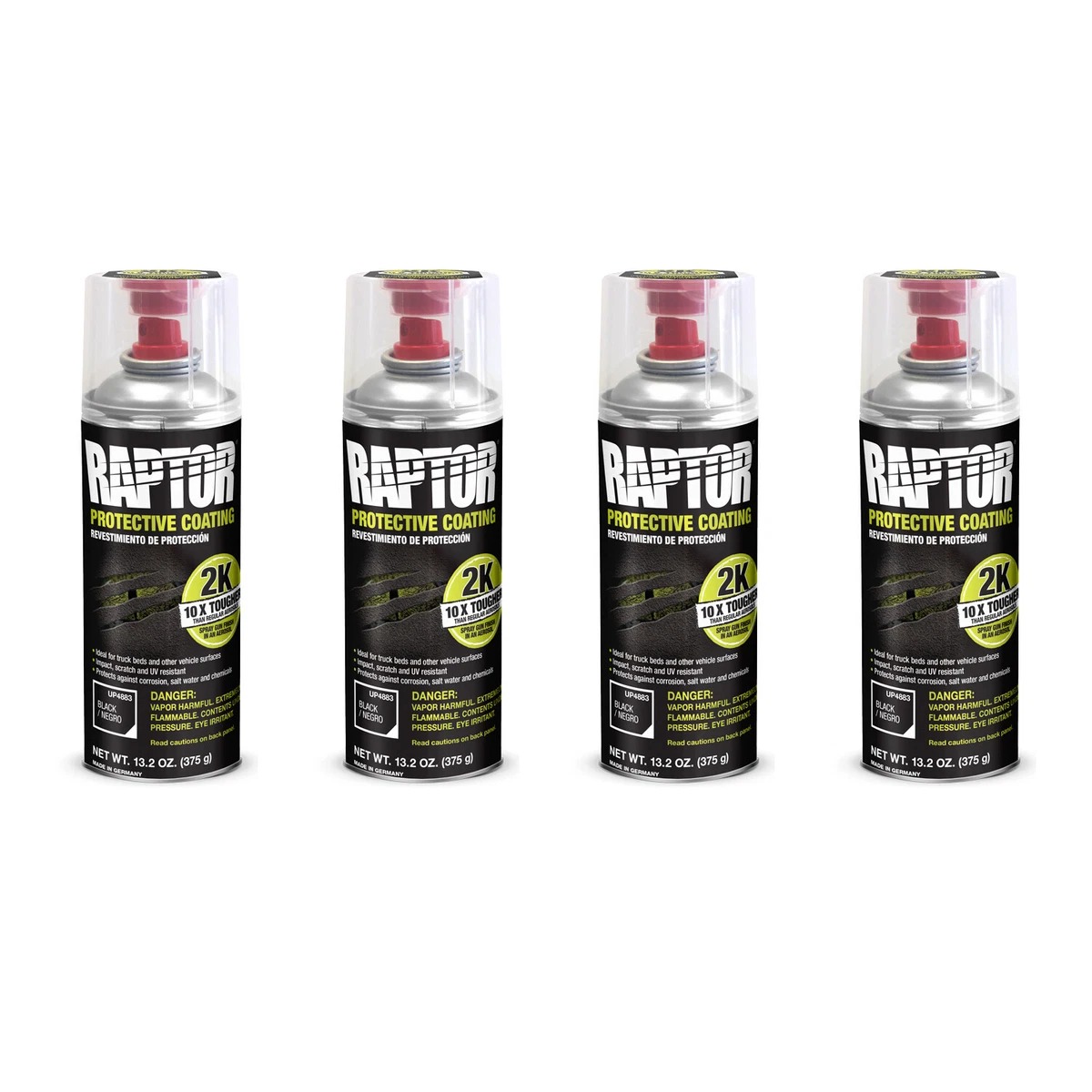 Raptor 2K Black Spray-On Truck Bedliner Aerosol #4 Grip, 56% OFF