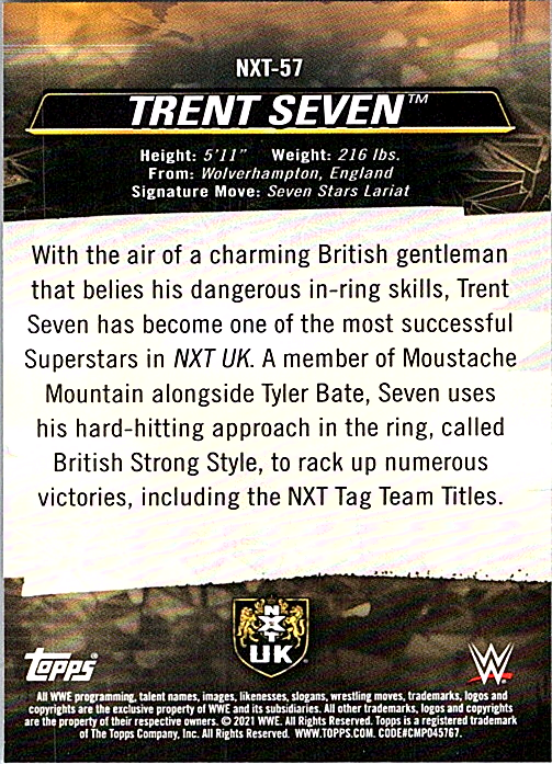 2021 Topps WWE NXT We Are NXT NXT-57 Trent Seven | eBay